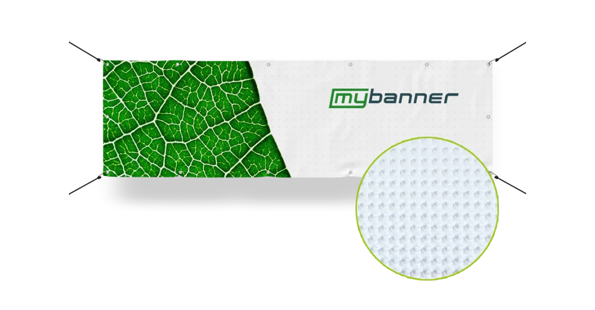Billig meshbanderoll - hög kvalitet och eget tryck - Mybanner.se